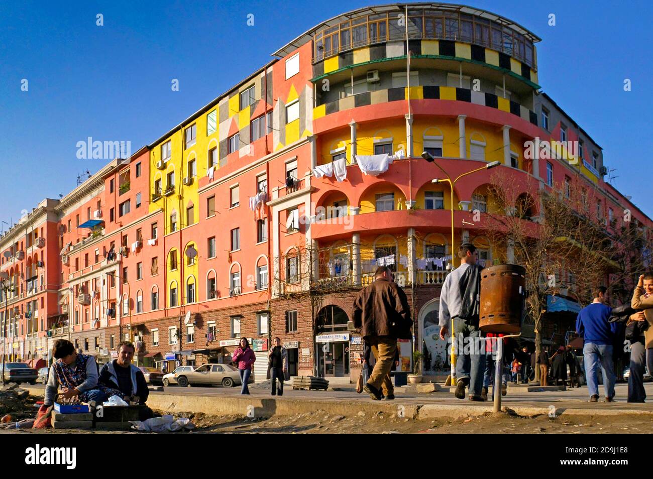 Buildings and pedestrians, Tirana city centre, Albania Stock Photo - Alamy