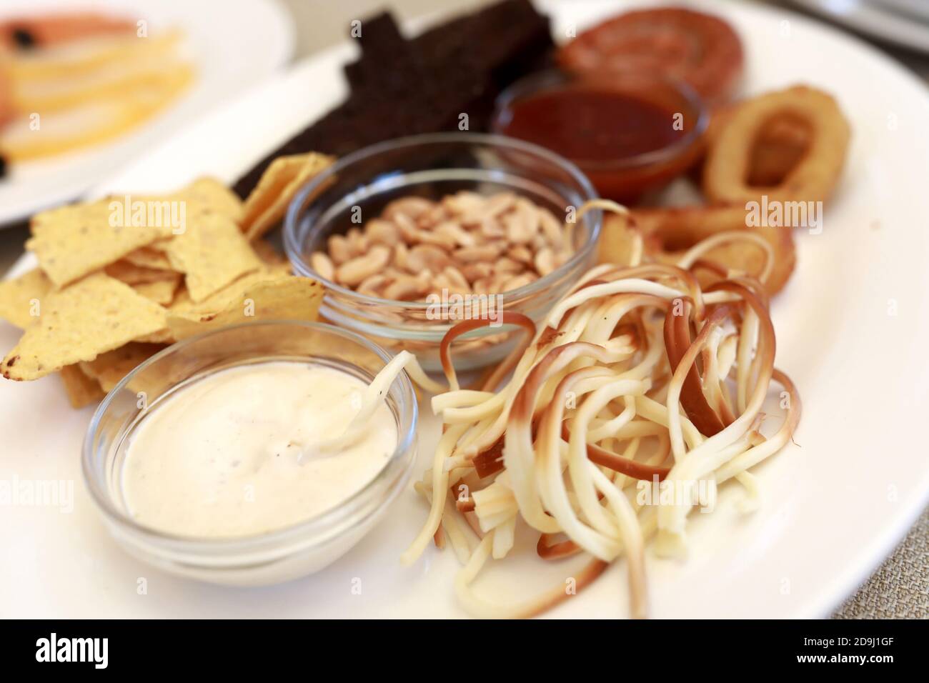 Beer plate sausage chips set hi-res stock photography and images - Alamy