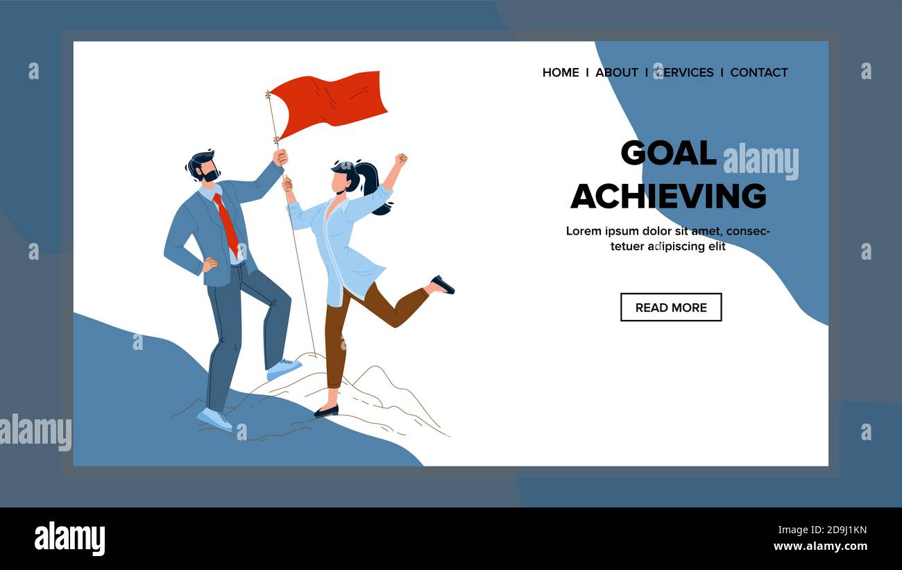 Goal Achieving Business Office Workers Vector Illustration Stock Vector ...