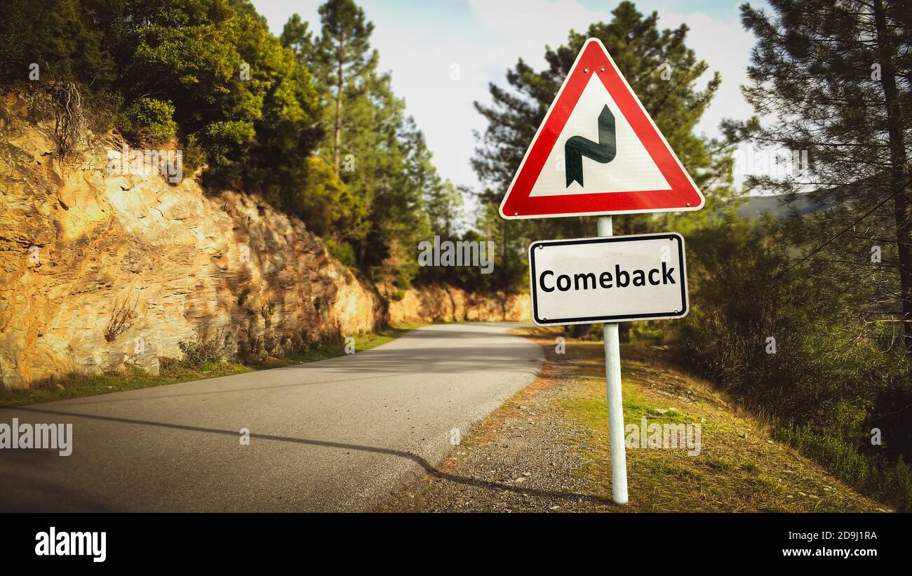 Street Sign the Direction Way to Comeback Stock Photo - Alamy