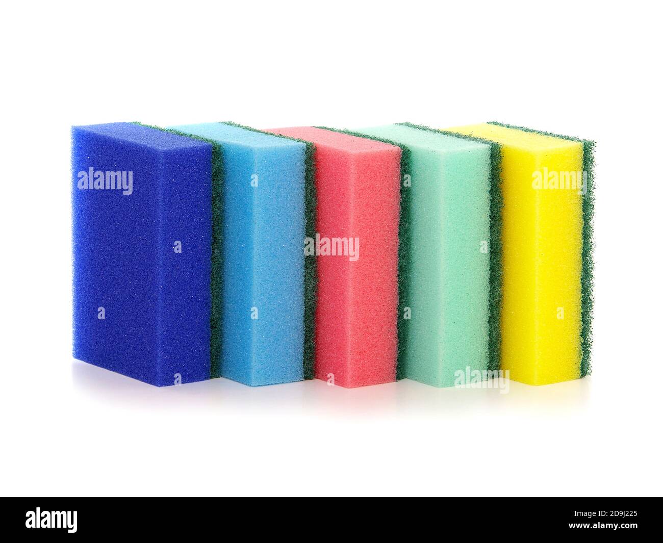 Colorful sponges for cleaning isolated on white Stock Photo - Alamy