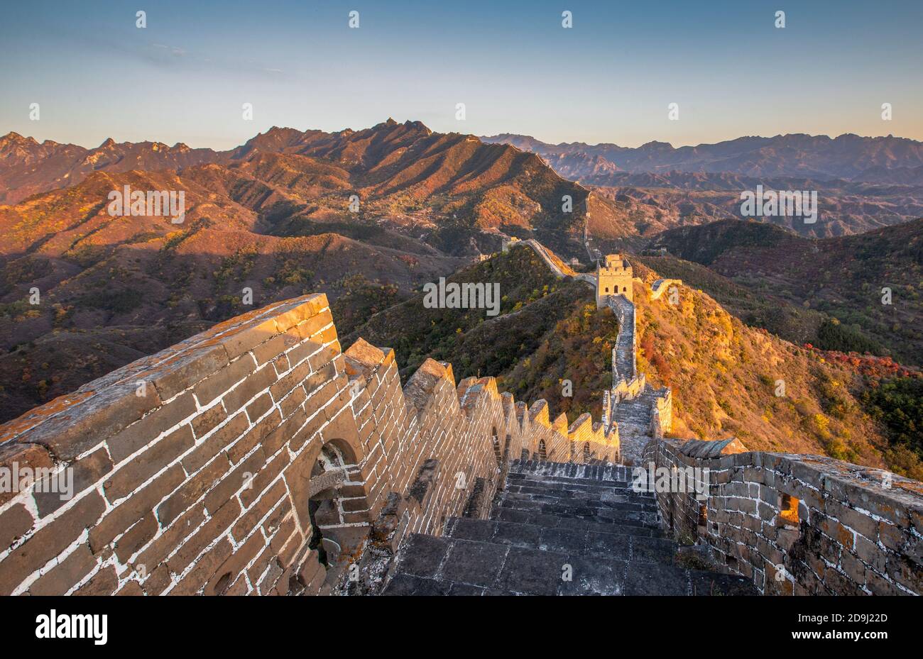 Aerial view of the Great Wall, showing the beautiful scenery of the ...