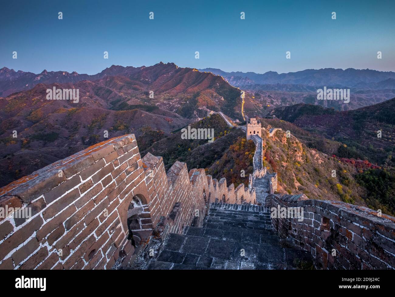 Aerial view of the Great Wall, showing the beautiful scenery of the ...