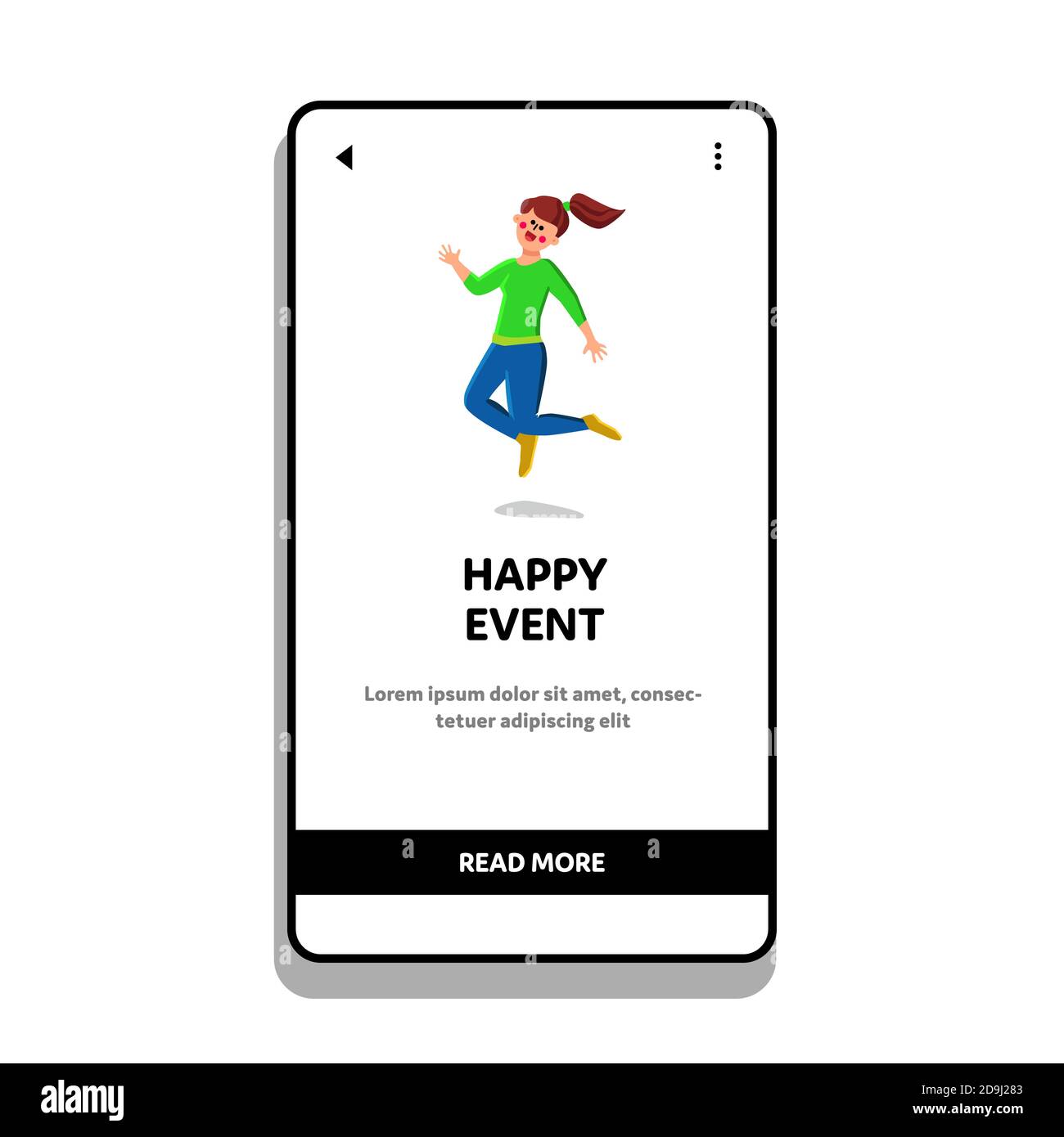 Happy Event Celebrate Joyful Young Woman Vector Stock Vector Image ...