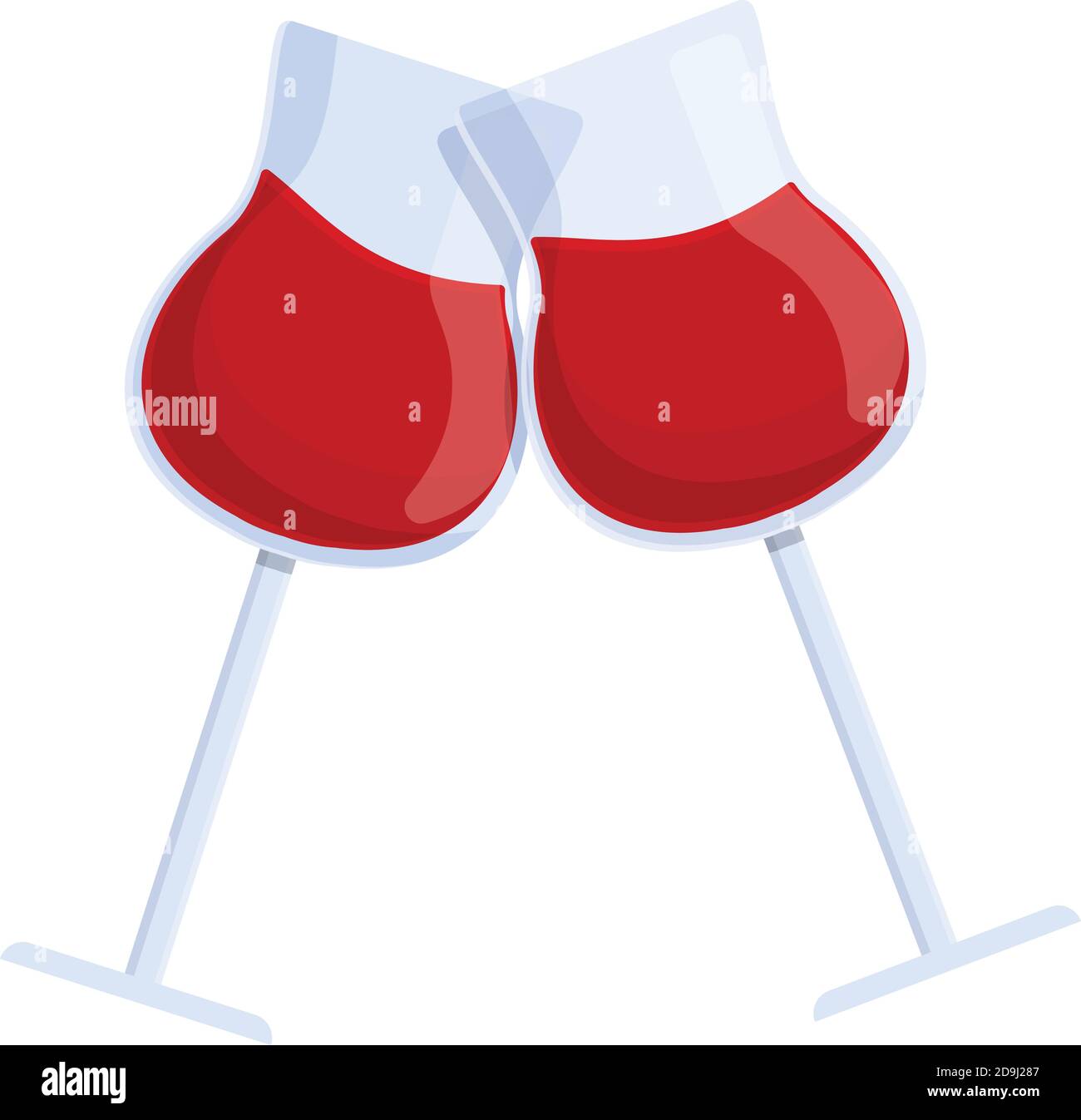 Glass wine cheers icon. Cartoon of glass wine cheers vector icon for ...