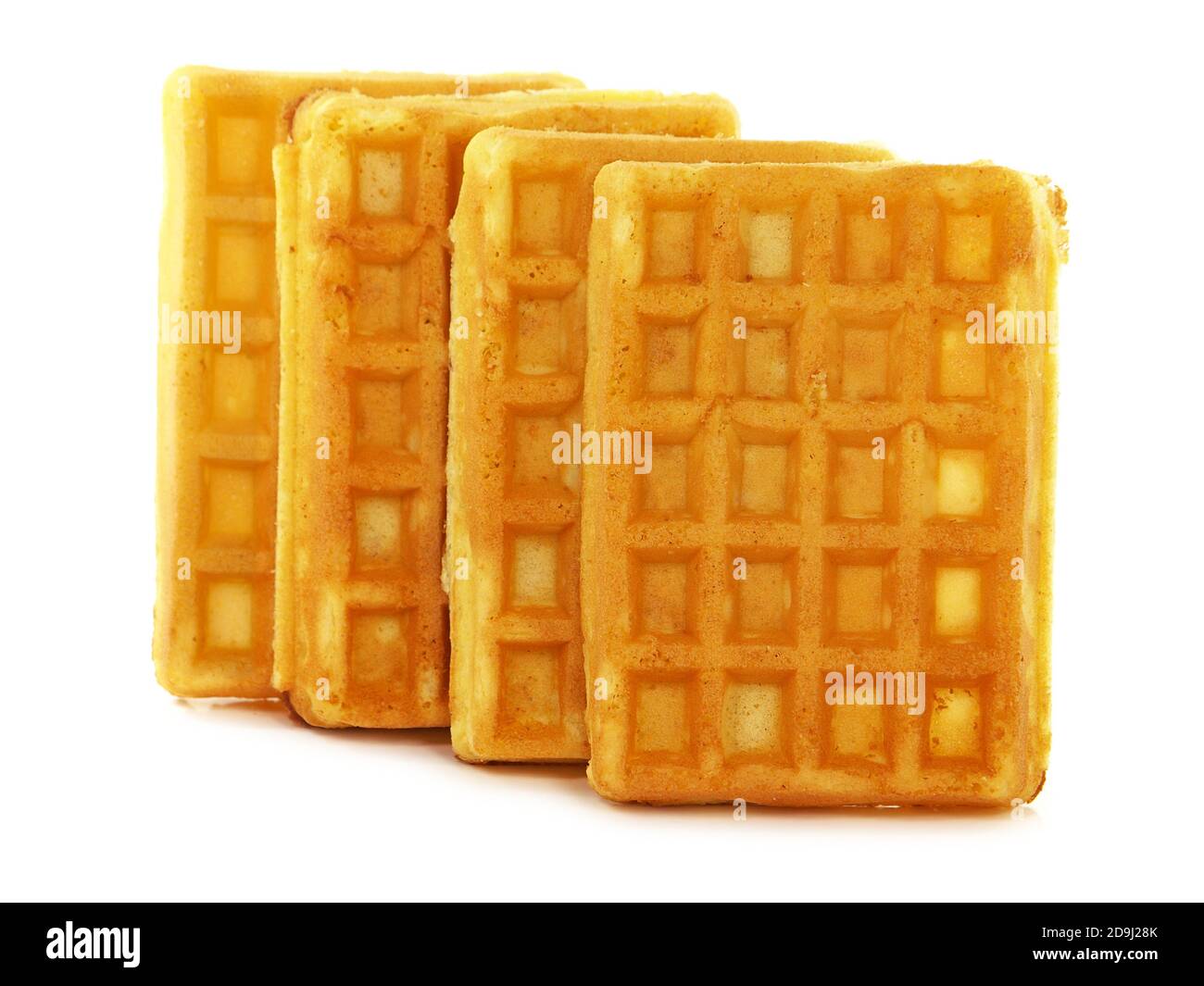 Stack of baked waffles isolated on white Stock Photo - Alamy