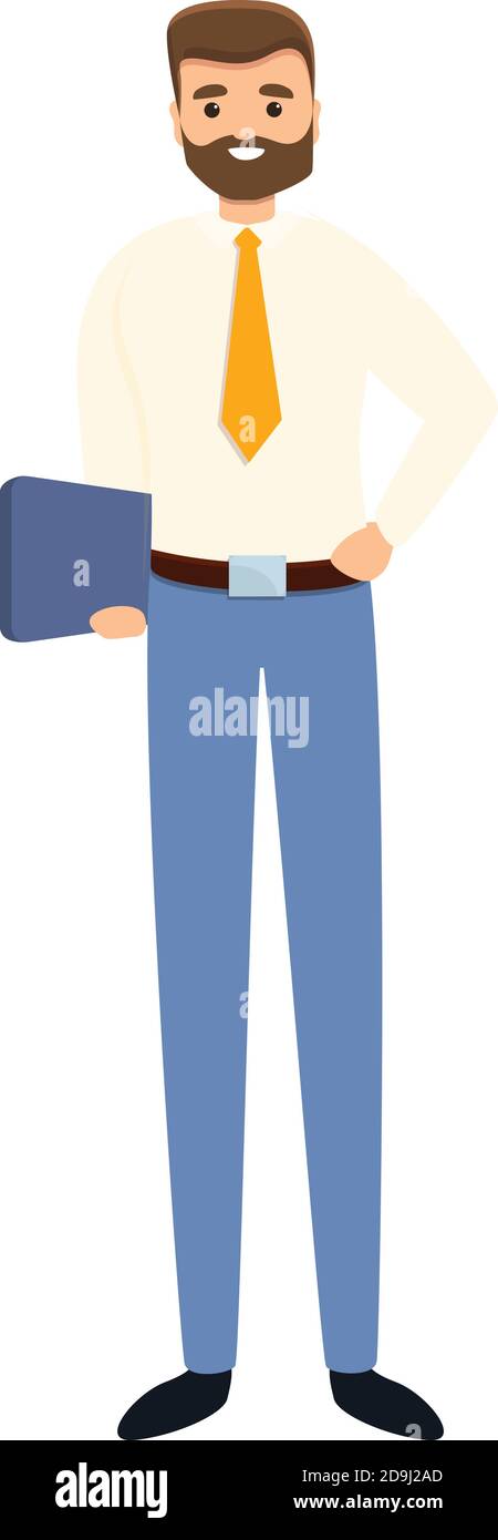 Successful businessman tablet icon. Cartoon of successful businessman ...