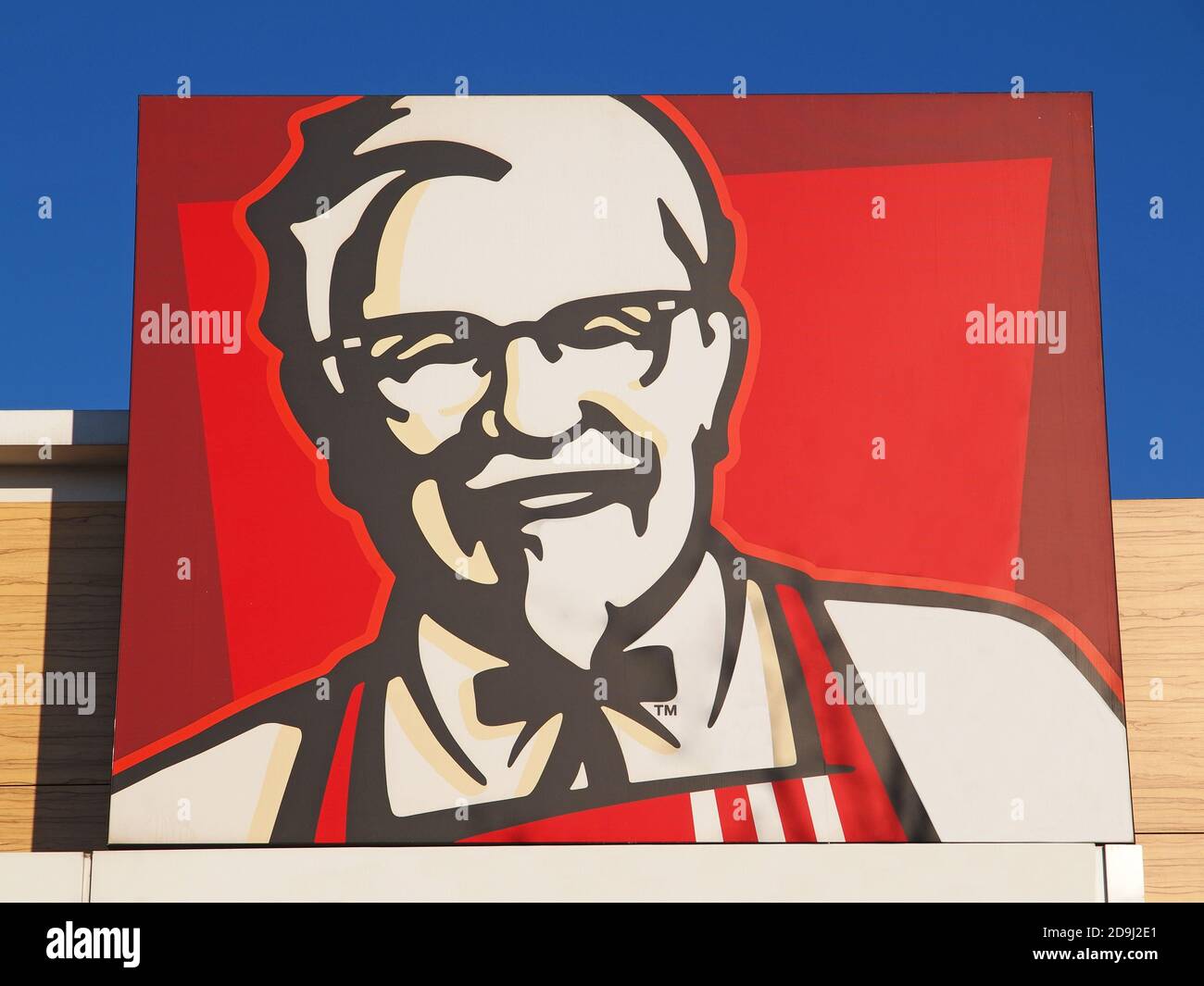 BUCHAREST, ROMANIA - JANUARY 5, 2015. Colonel Sanders, the the official ...