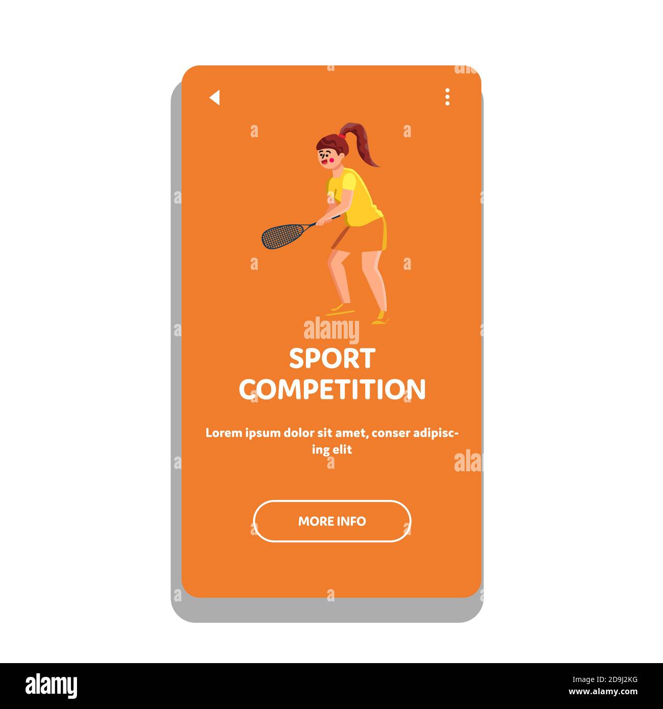 Sport Competition Squash Game Woman Player Vector Stock Vector Image ...