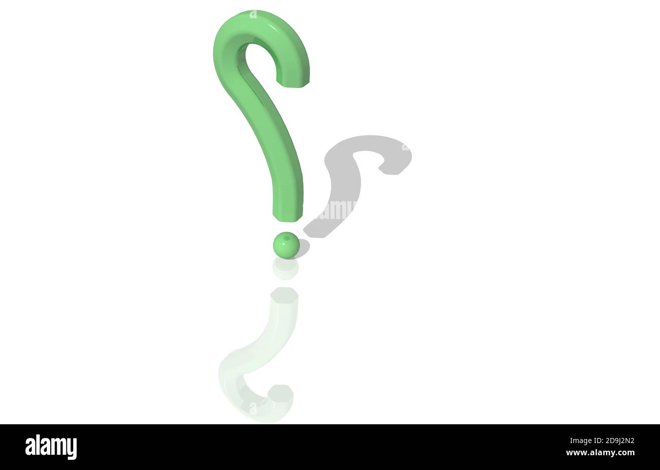 Three dimensional (3D) exclamation sign and question mark. Different ...