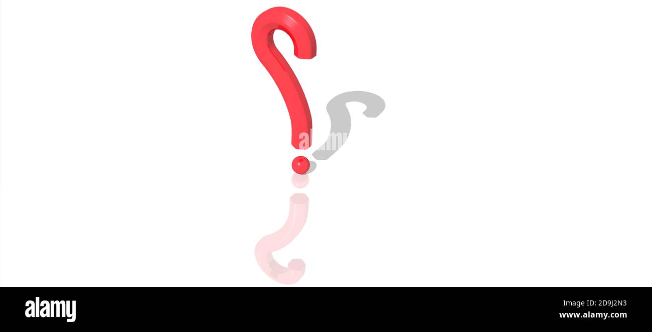 Three dimensional (3D) exclamation sign and question mark. Different ...