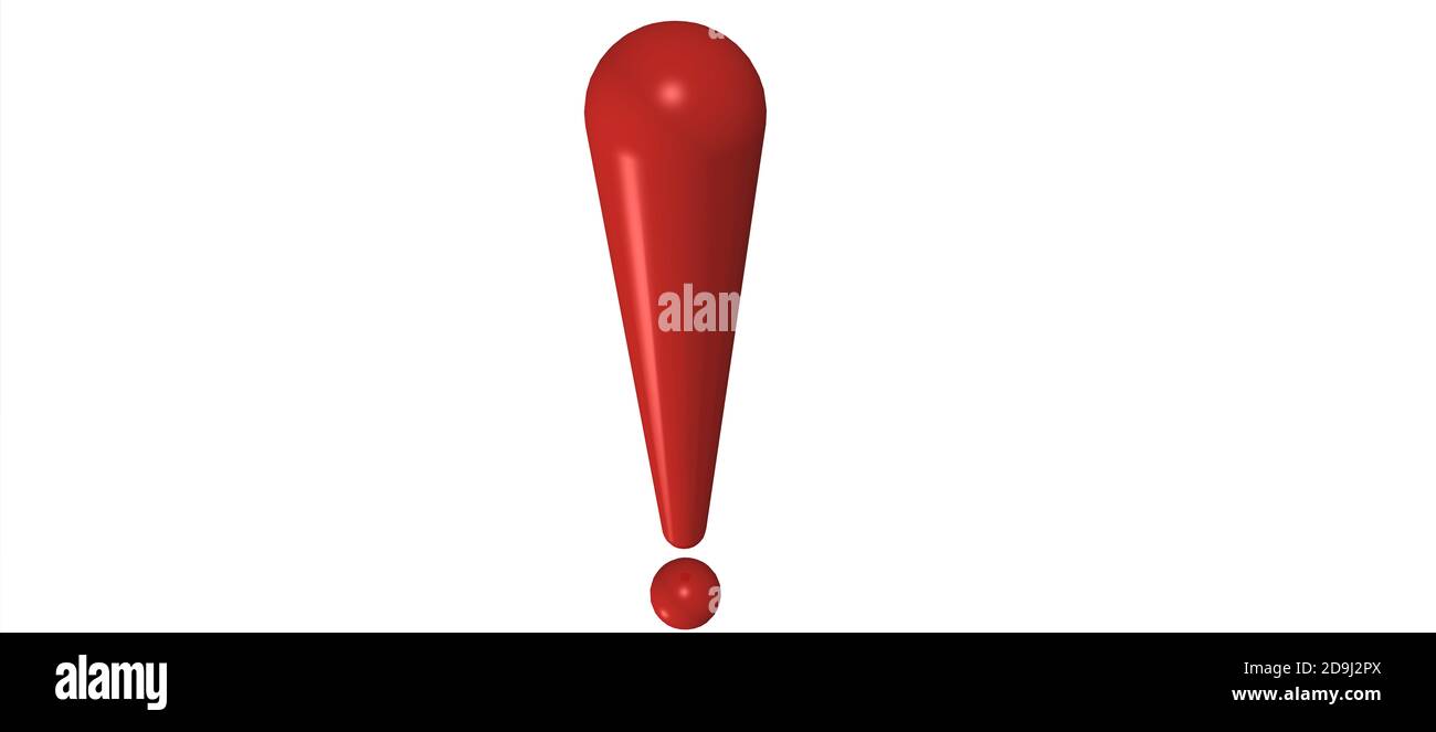 Three dimensional (3D) exclamation sign and question mark. Different ...