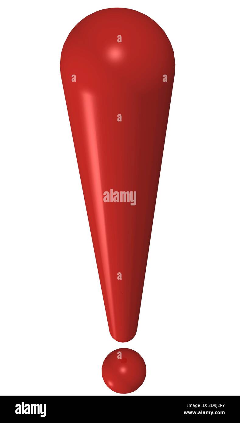 Three dimensional (3D) exclamation sign and question mark. Different ...