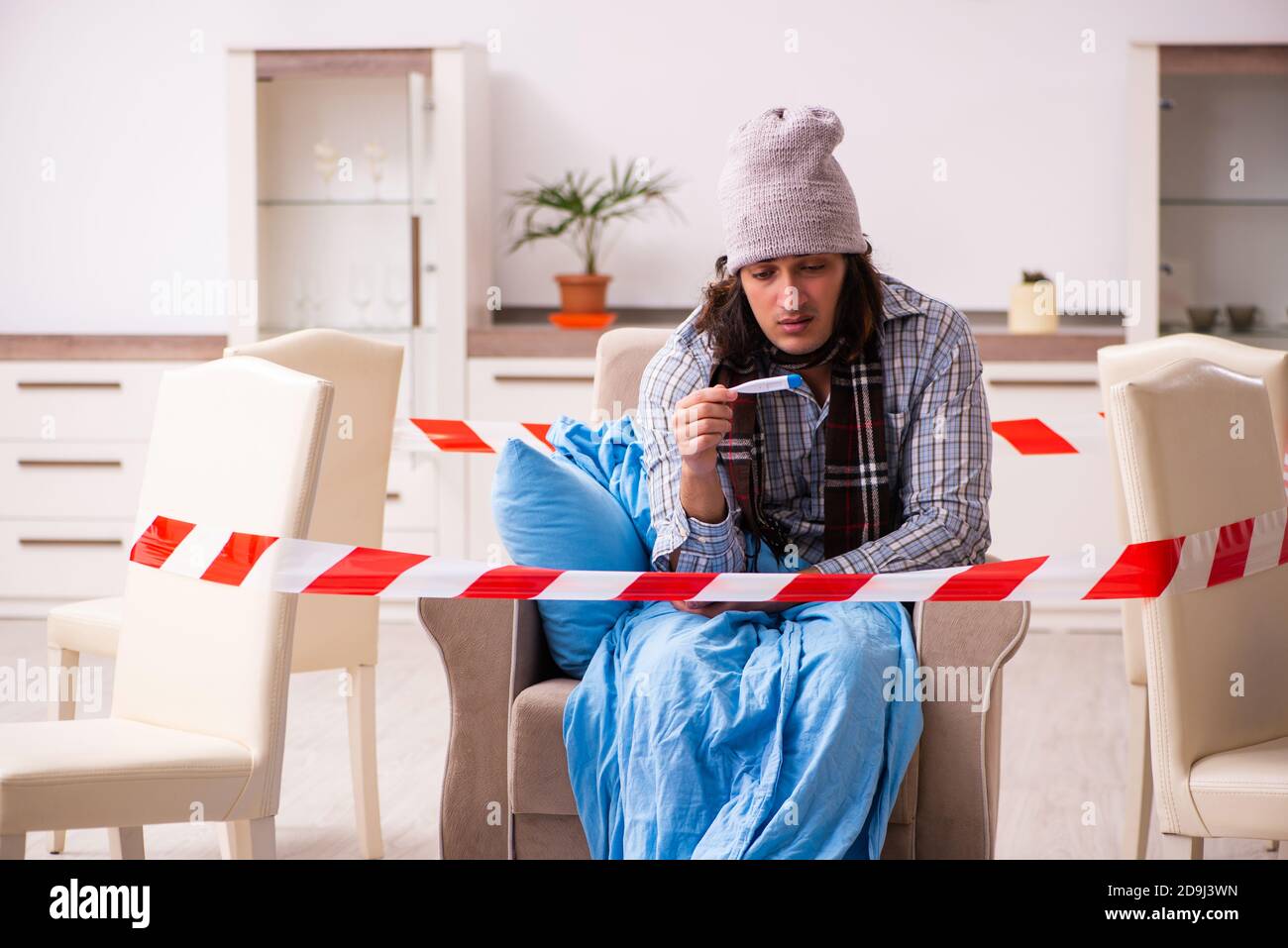 Young man in self-isolation durind the covid pandemic Stock Photo - Alamy