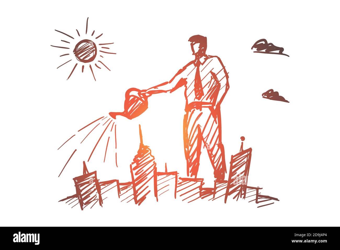 Male hand watering on Stock Vector Images - Alamy