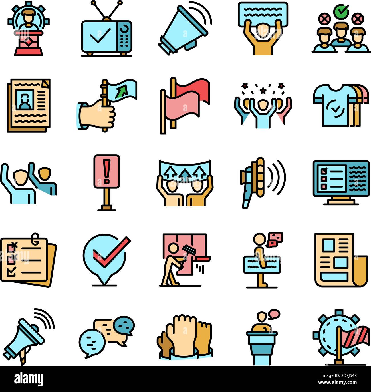 Agitation icons set. Outline set of agitation vector icons thin line ...