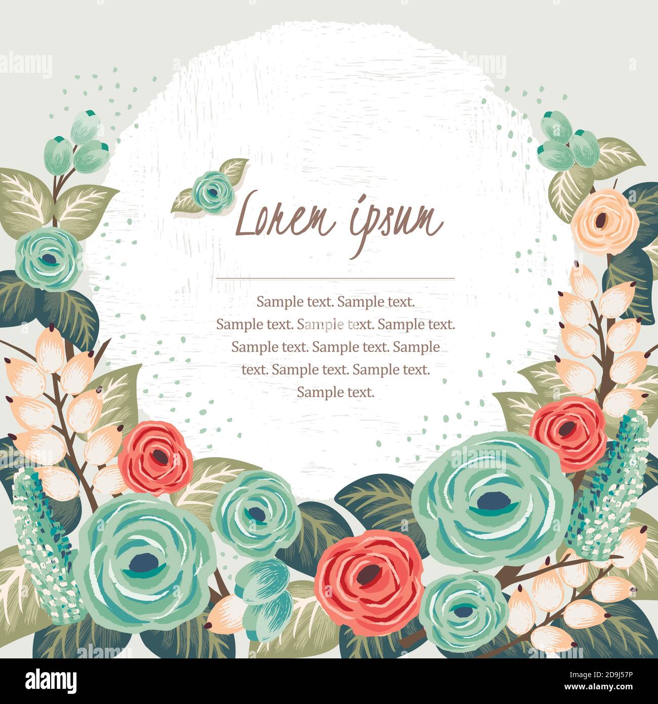 Vector illustration of a floral frame in spring. Design for Wedding ...