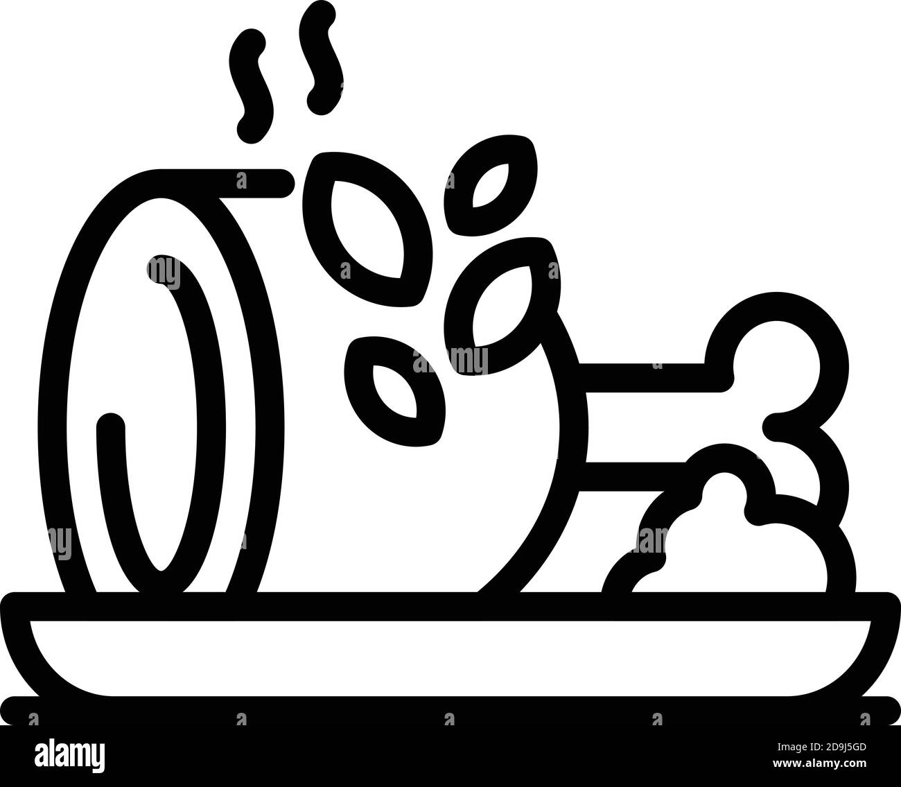 Cooked meat icon. Outline cooked meat vector icon for web design ...