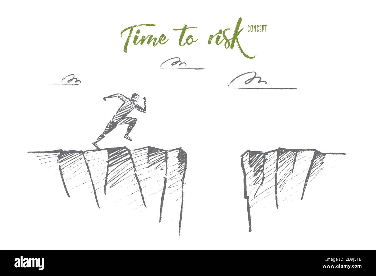 Hand drawn running man ready to jump over pass Stock Vector Image & Art ...