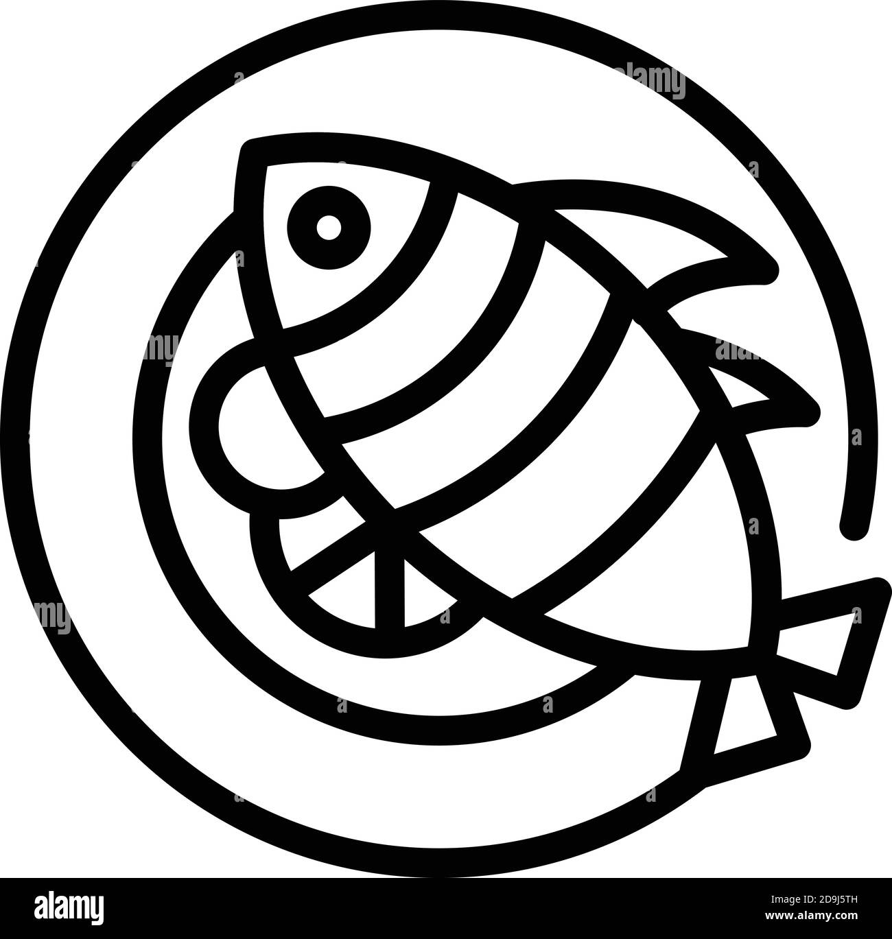 Restaurant fish food icon. Outline restaurant fish food vector icon for ...