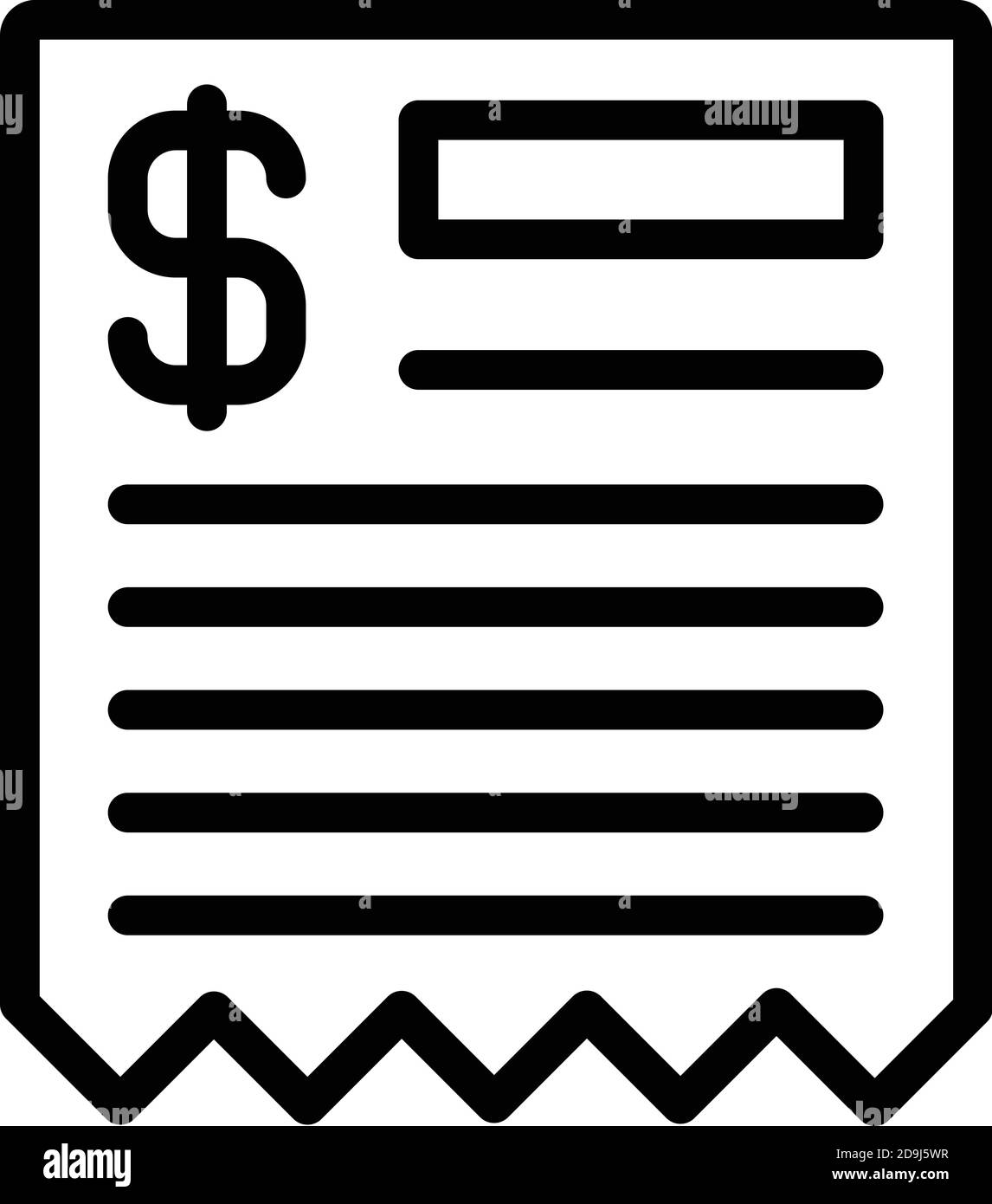 Dollar paper icon. Outline dollar paper vector icon for web design ...