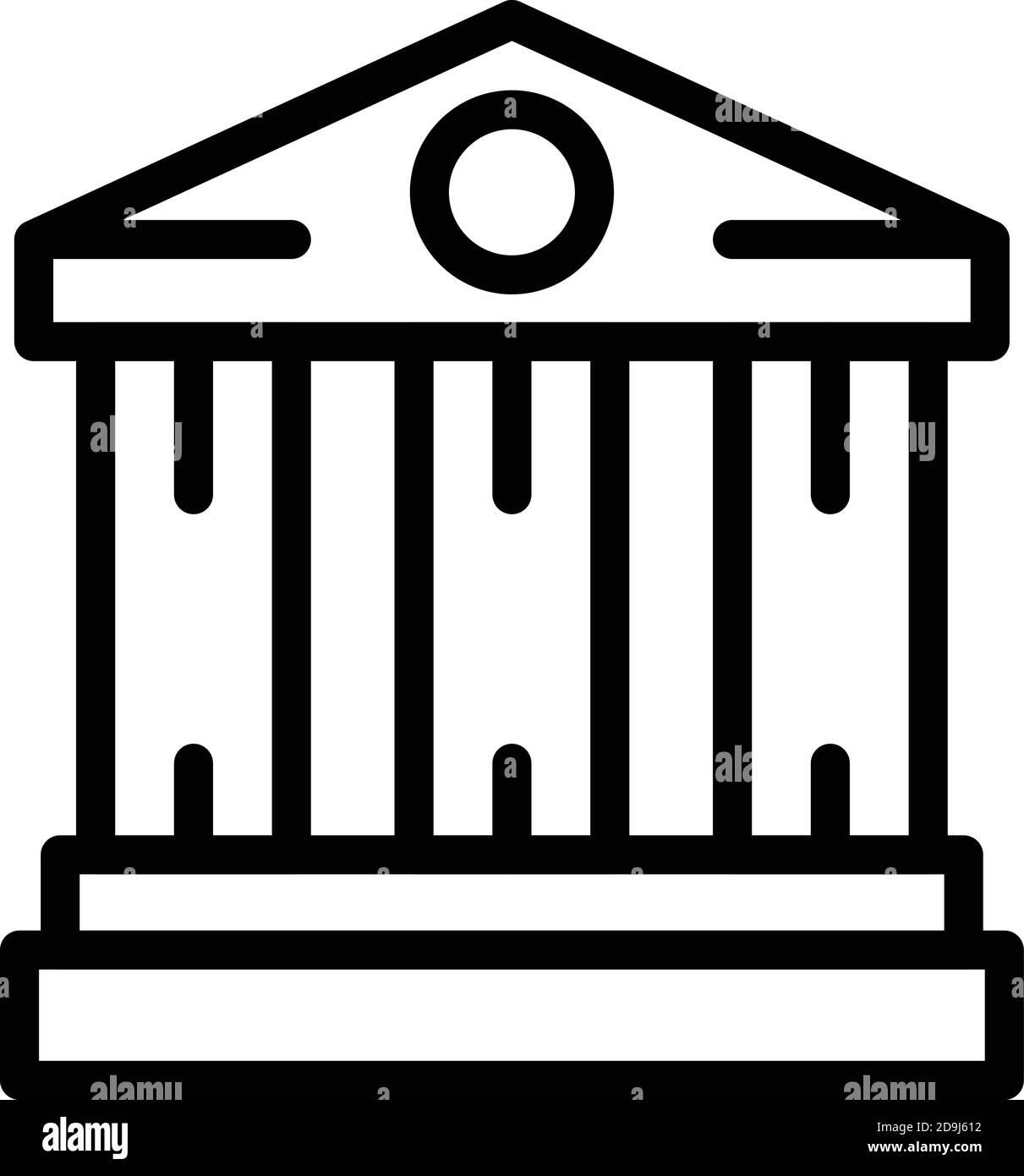 Bank building icon. Outline bank building vector icon for web design ...