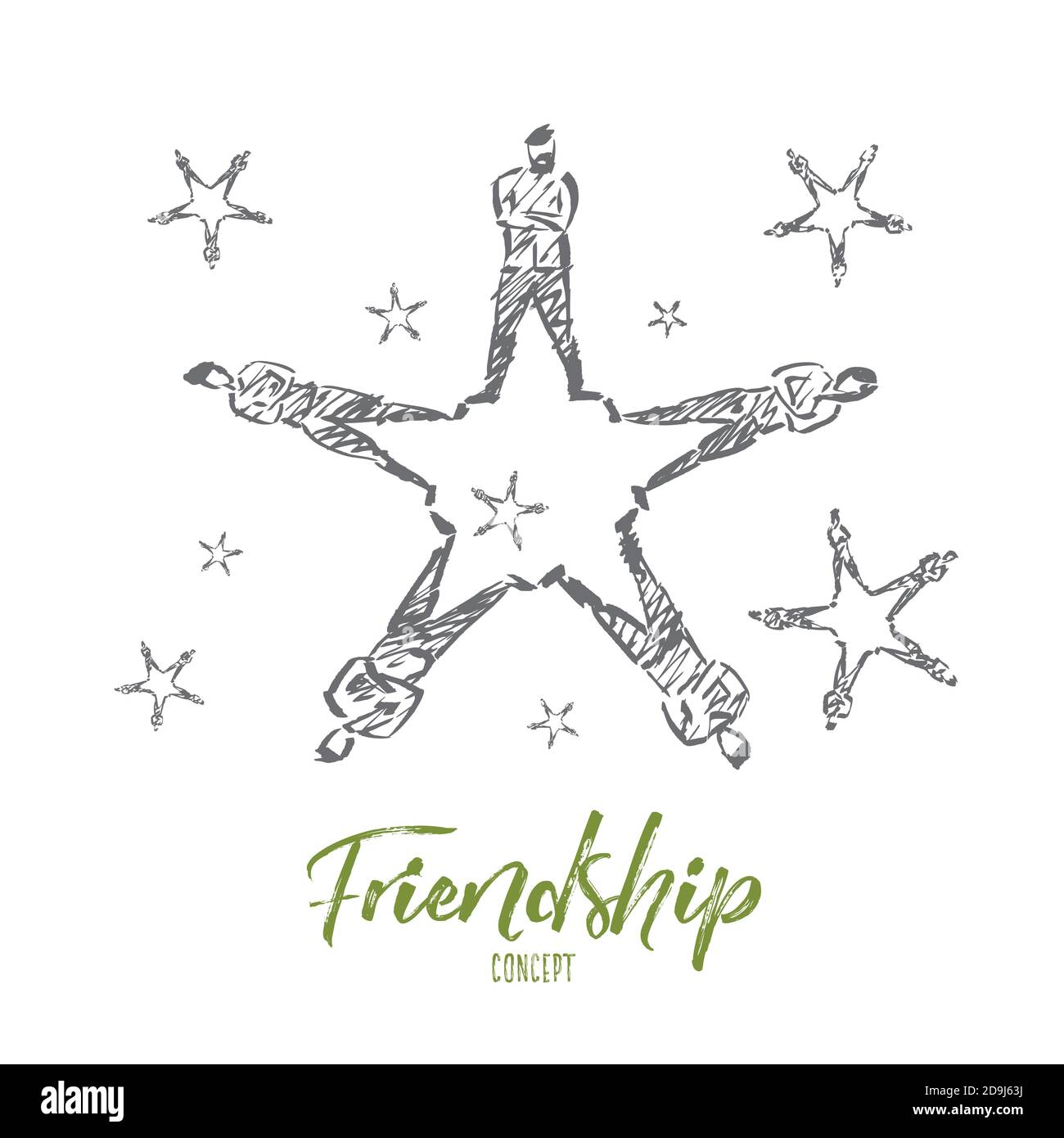 Hand drawn star formed by lying peoples legs Stock Vector Image & Art ...