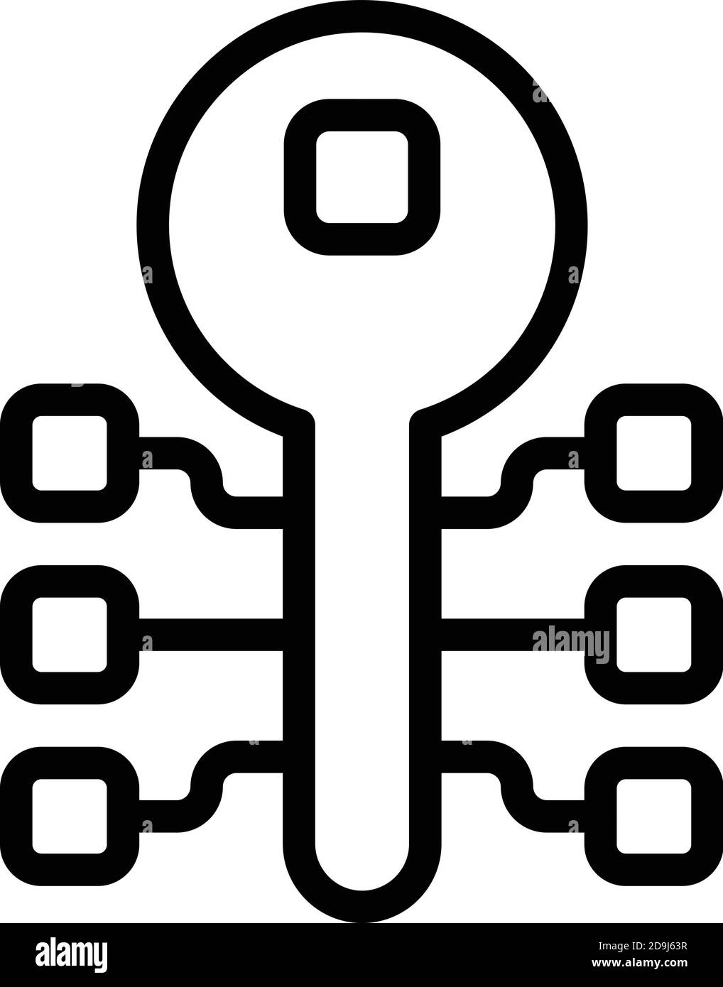 Key security icon. Outline key security vector icon for web design ...