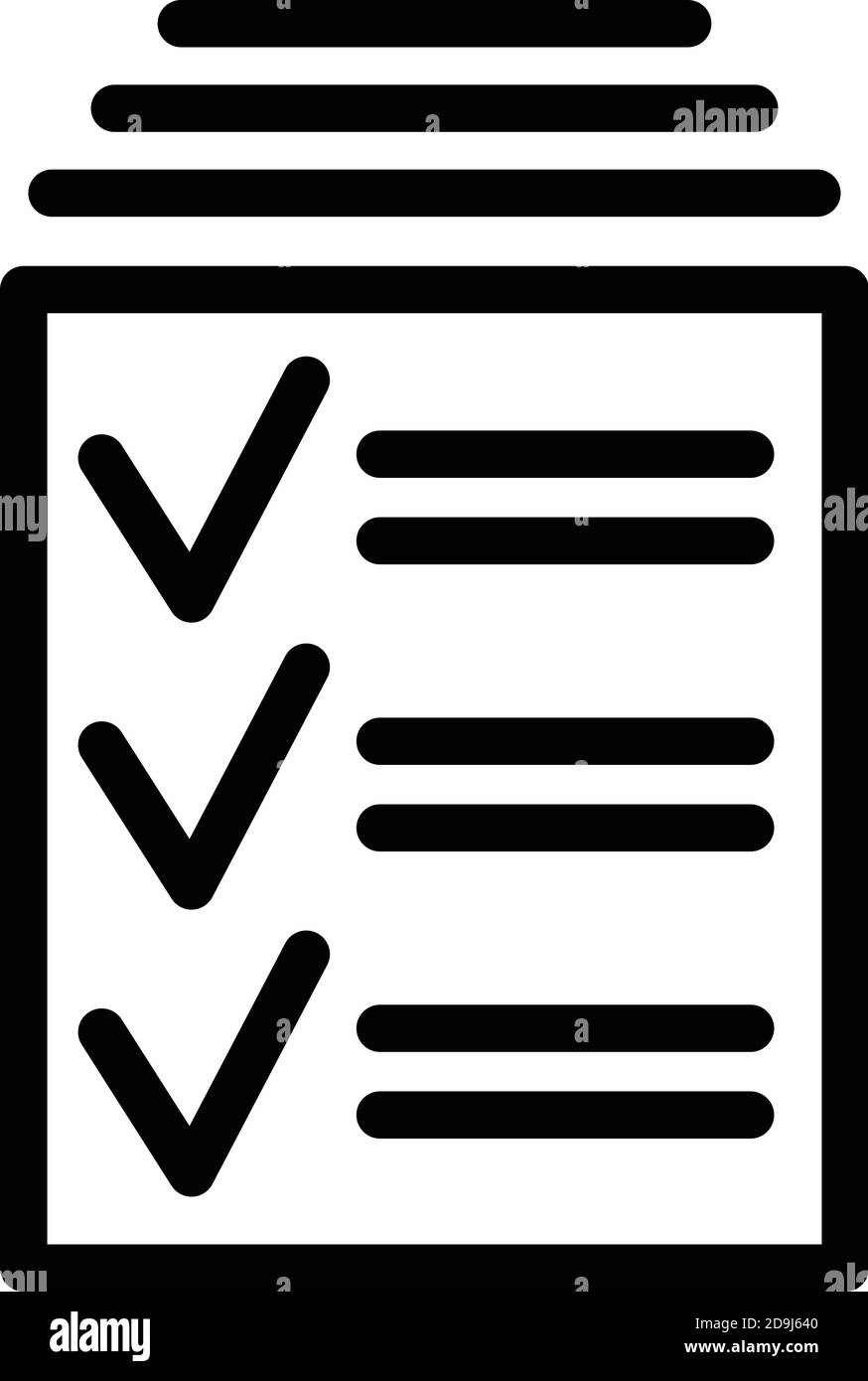 Done papers icon. Outline done papers vector icon for web design ...