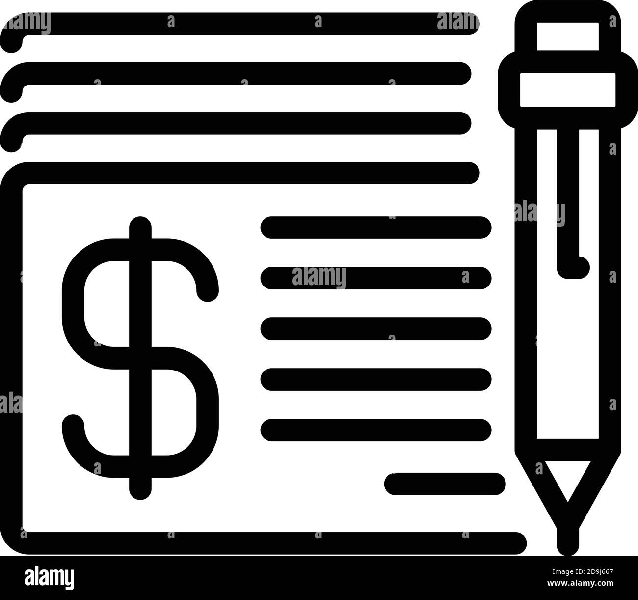 Money papers icon. Outline money papers vector icon for web design ...