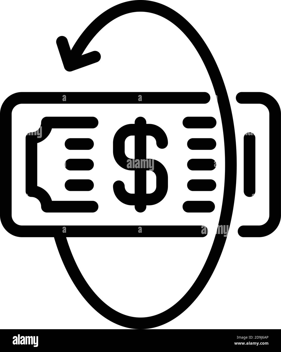 Money dollar icon. Outline money dollar vector icon for web design ...