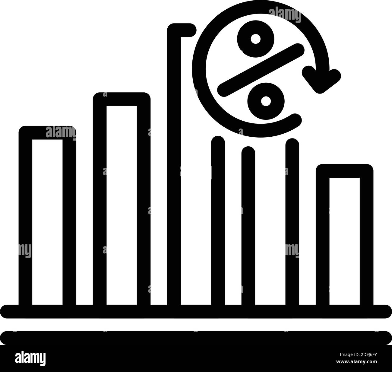 Graph percent icon. Outline graph percent vector icon for web design ...