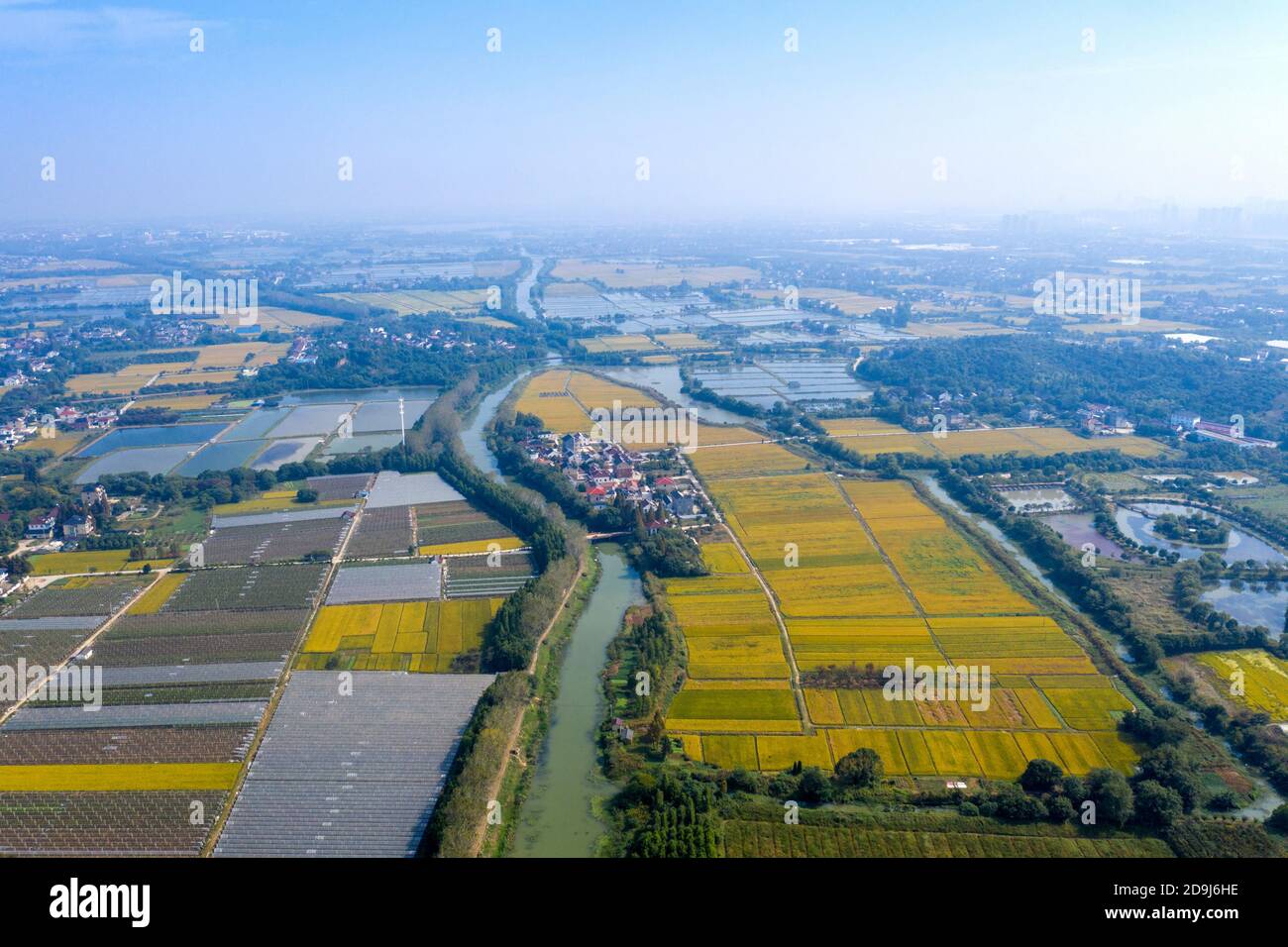 Aerial view of the farming field in Huzhou city, east China's Zhejiang ...