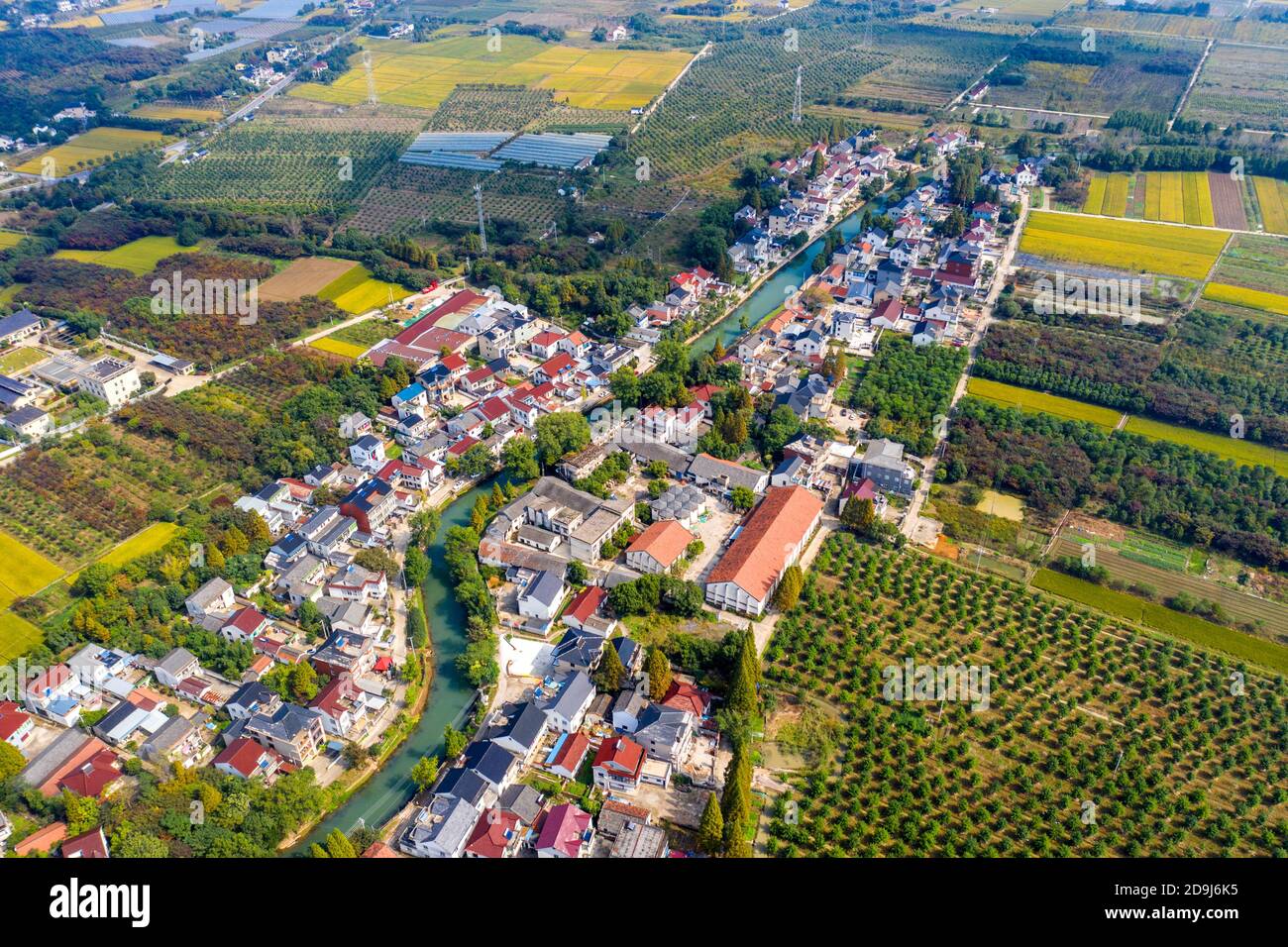 Aerial view of the farming field in Huzhou city, east China's Zhejiang ...