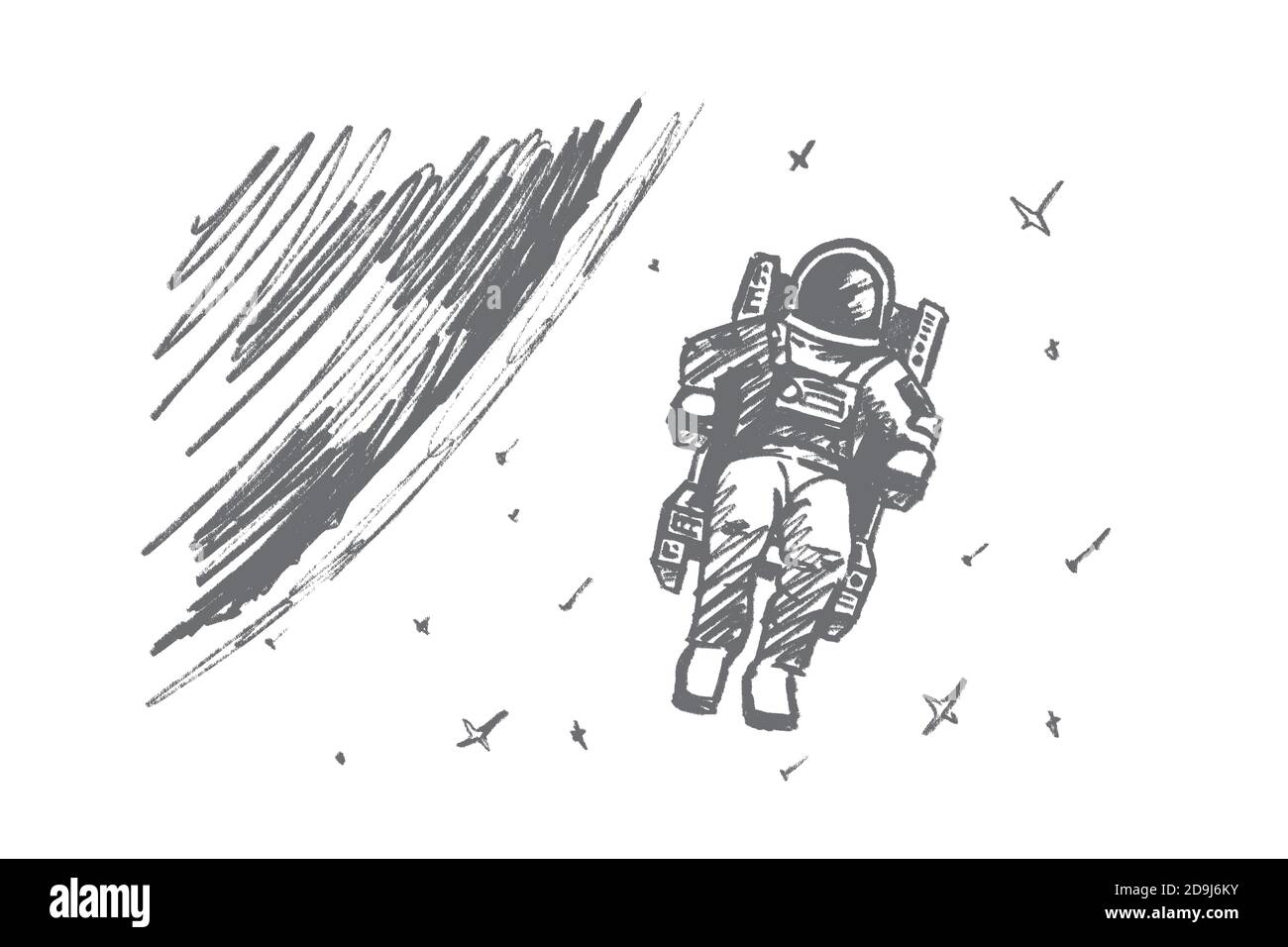 Hand drawn astronaut floating in outer space Stock Vector Image & Art ... Hand drawn astronaut floating in outer space Stock Vector Image & Art ...