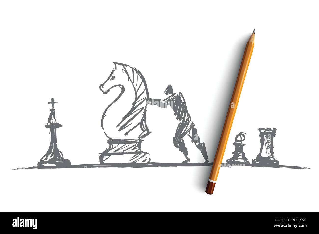 Man with huge pencil Stock Vector Images - Alamy