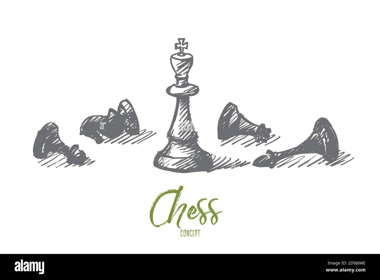 Hand drawn chess figures with king in center Stock Vector Image & Art ...