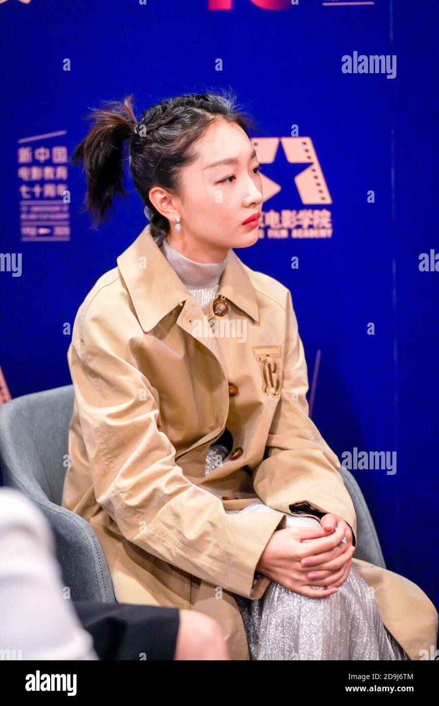 Chinese actress Zhou Dongyu attends the 70th anniversary of Beijing ...