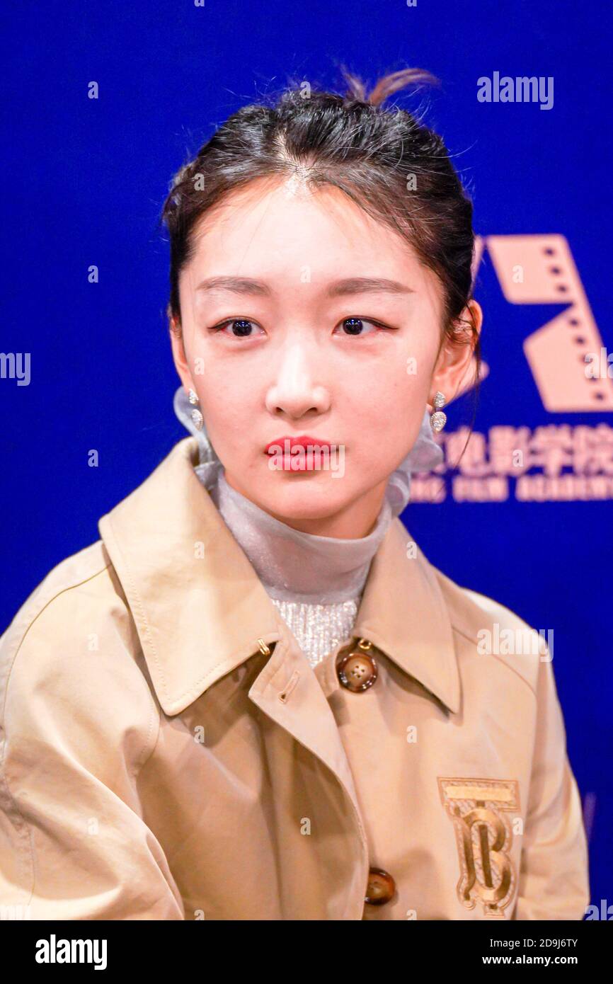 Chinese actress Zhou Dongyu attends the 70th anniversary of Beijing ...