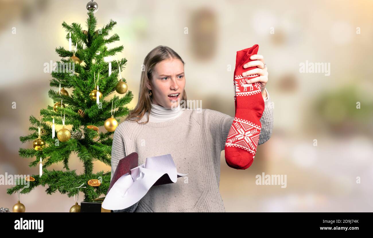 Disappointed woman present hi-res stock photography and images - Alamy