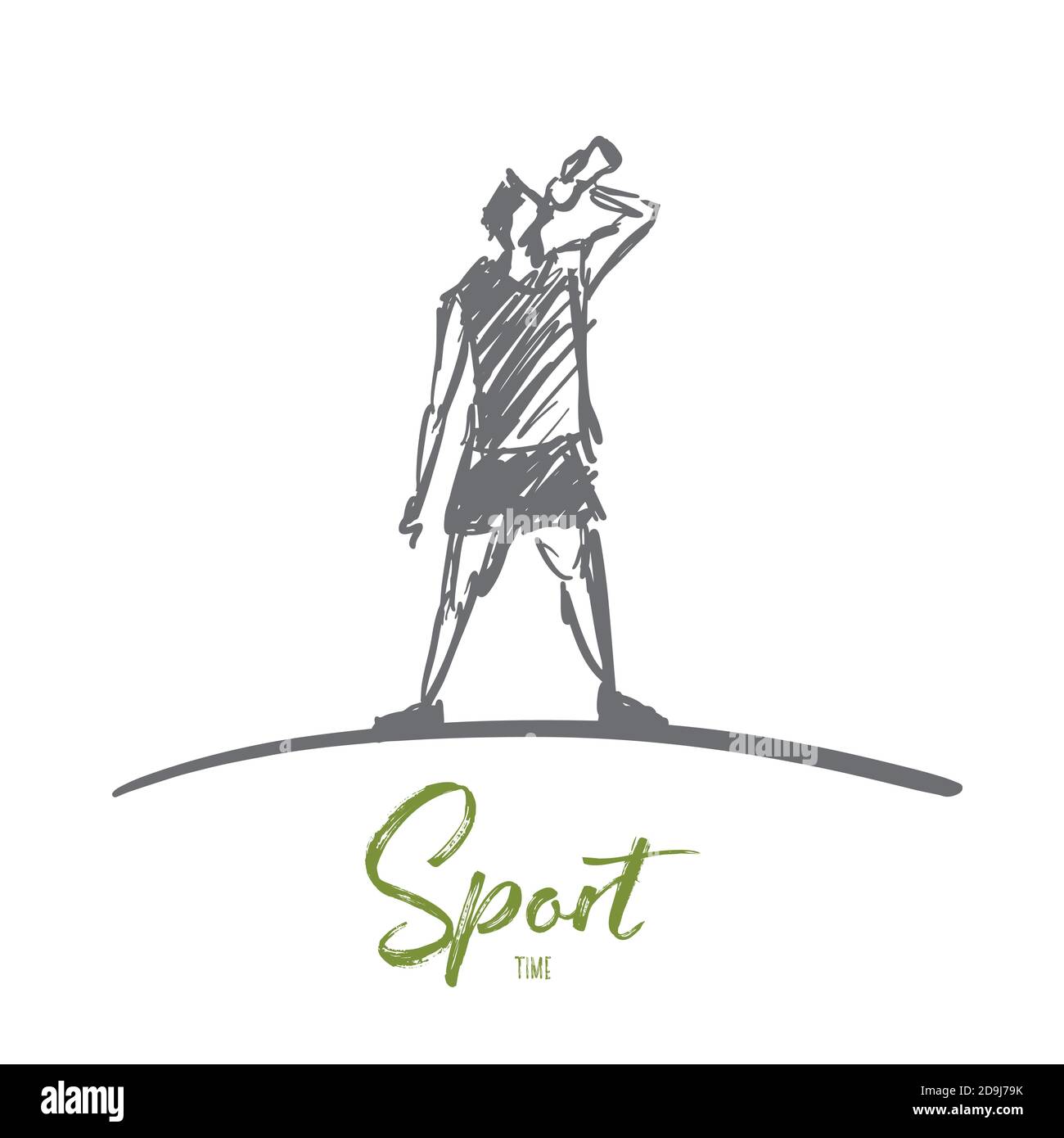 Running drinking man Stock Vector Images - Alamy