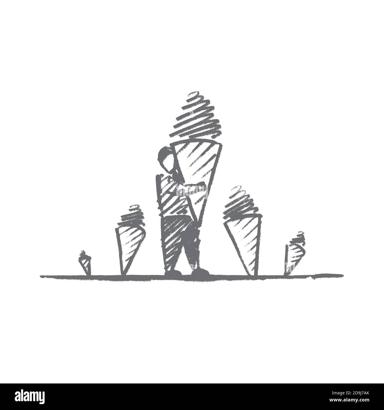 Ice cream man eating Stock Vector Images - Alamy