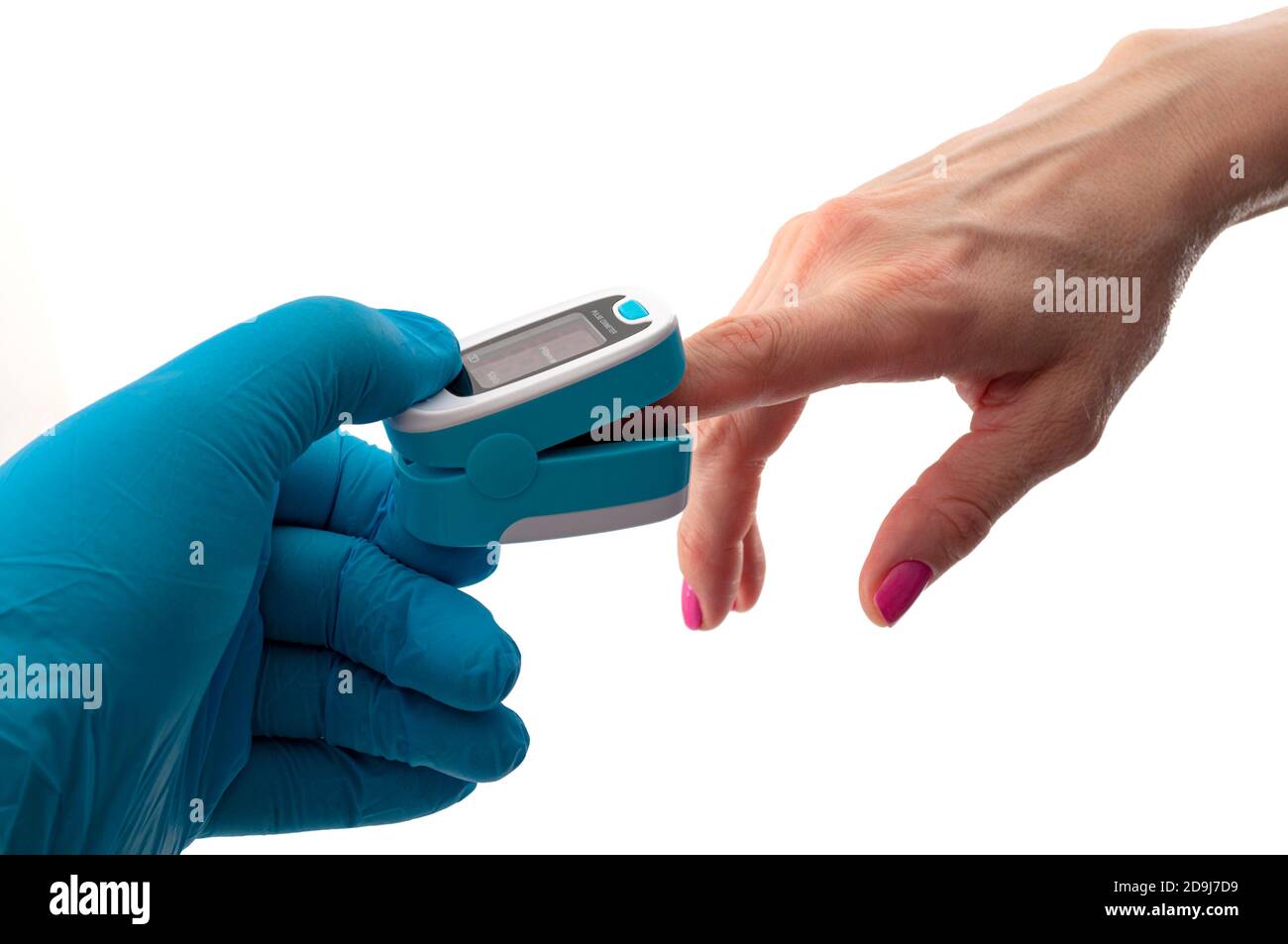 Lung function monitor concept with doctor in latex gloves device that ...