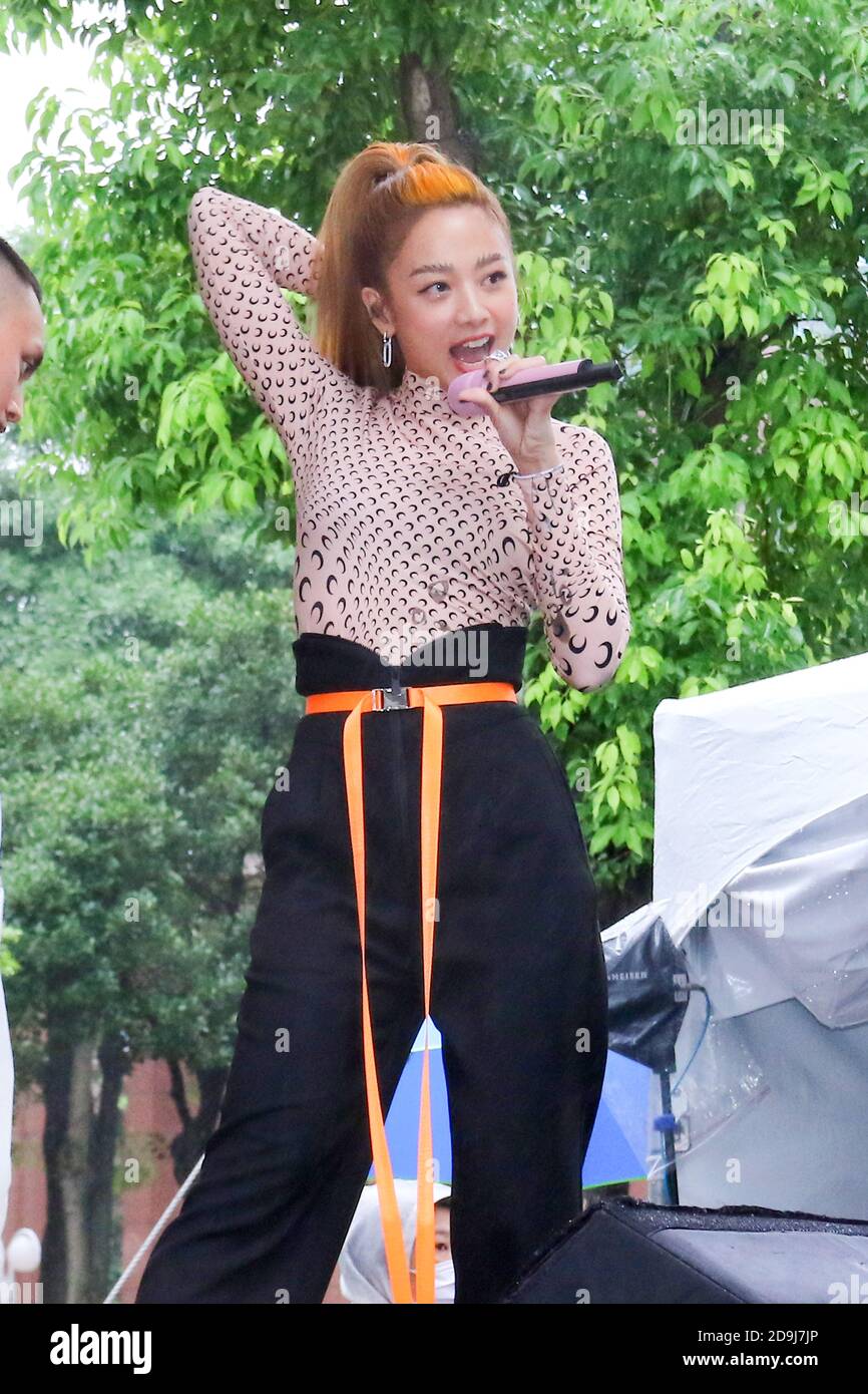 Taiwanese singer and actress Emma Wu or Gui Gui performs on the stage ...