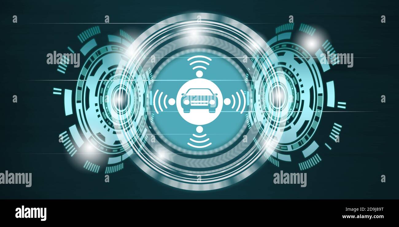 Illustration of a smart car concept Stock Photo - Alamy