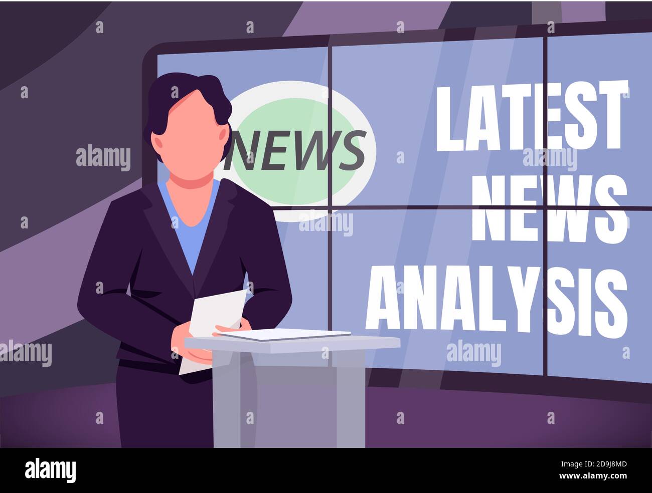 Latest news analysis banner flat vector template Stock Vector Image ...