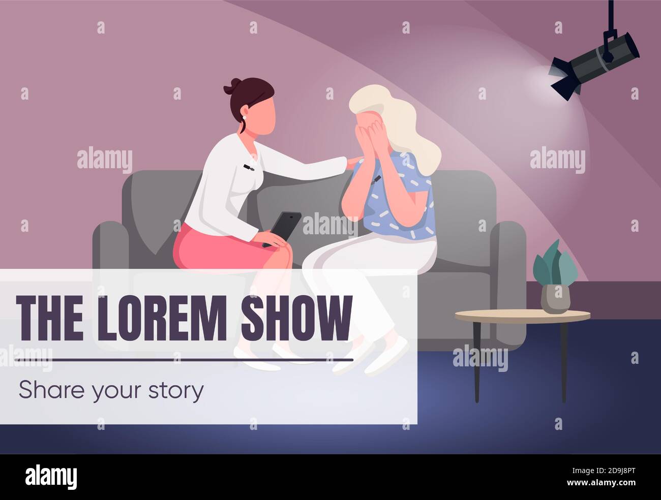 Talk show banner flat vector template Stock Vector Image & Art - Alamy