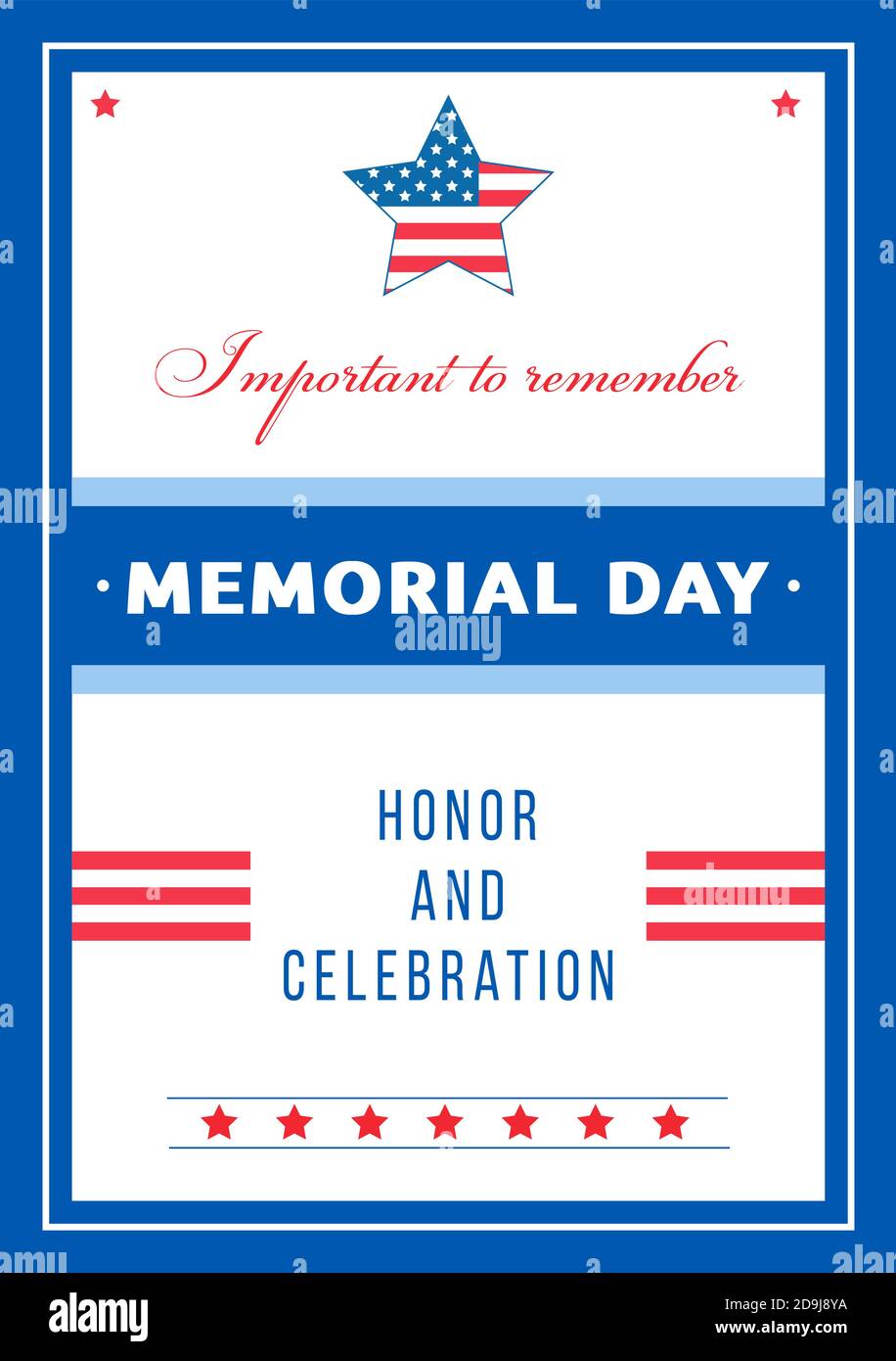 Memorial Day event poster flat vector template Stock Vector Image & Art ...