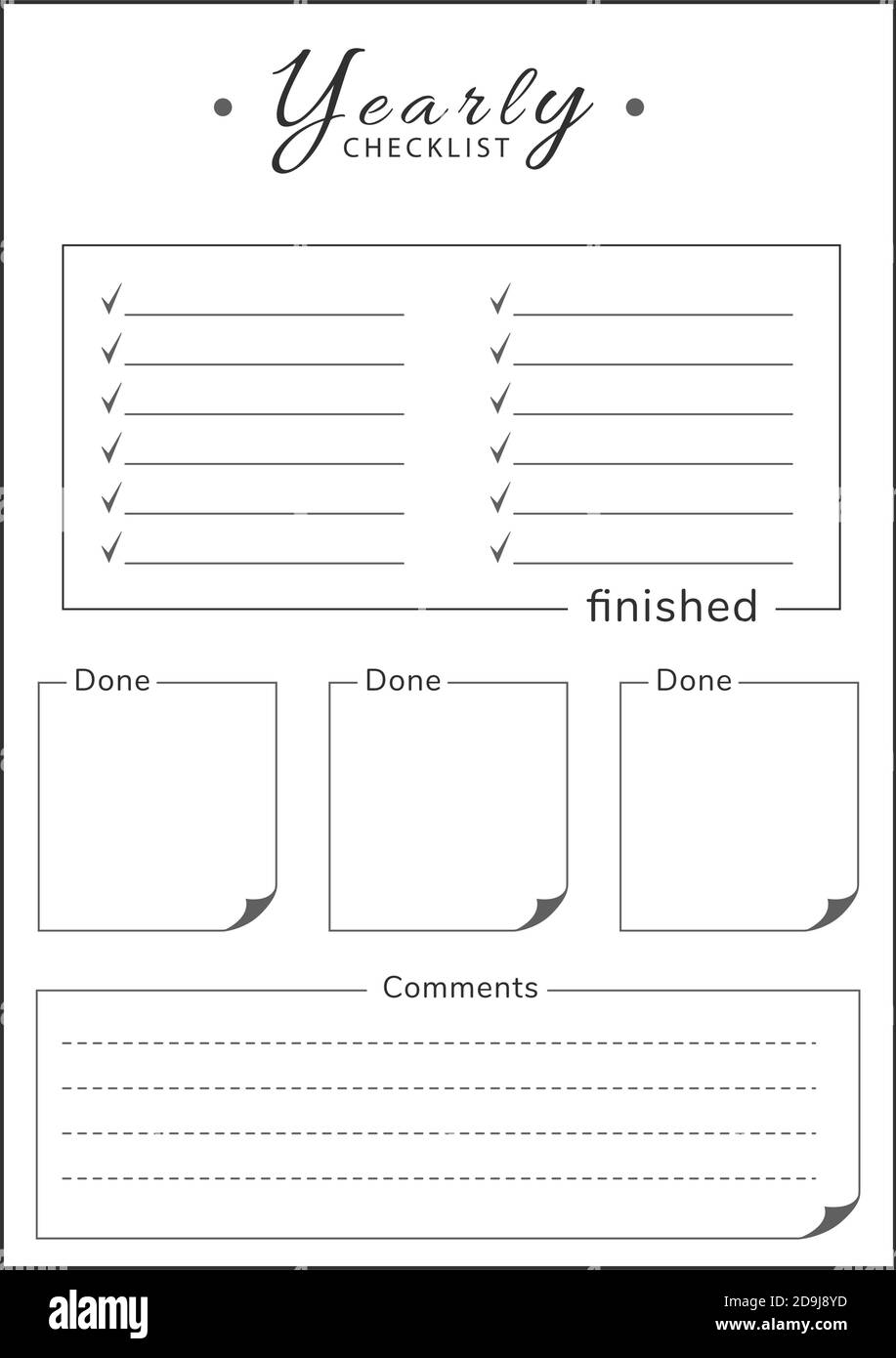 Yearly list minimalist planner page design Stock Vector Image & Art - Alamy Yearly list minimalist planner page design Stock Vector Image & Art - Alamy
