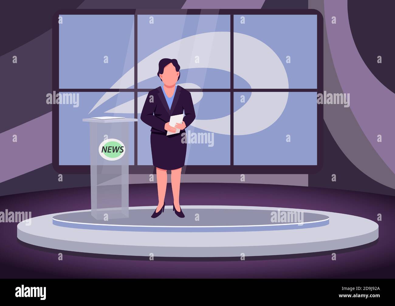 News analysis flat color vector illustration Stock Vector Image & Art ...